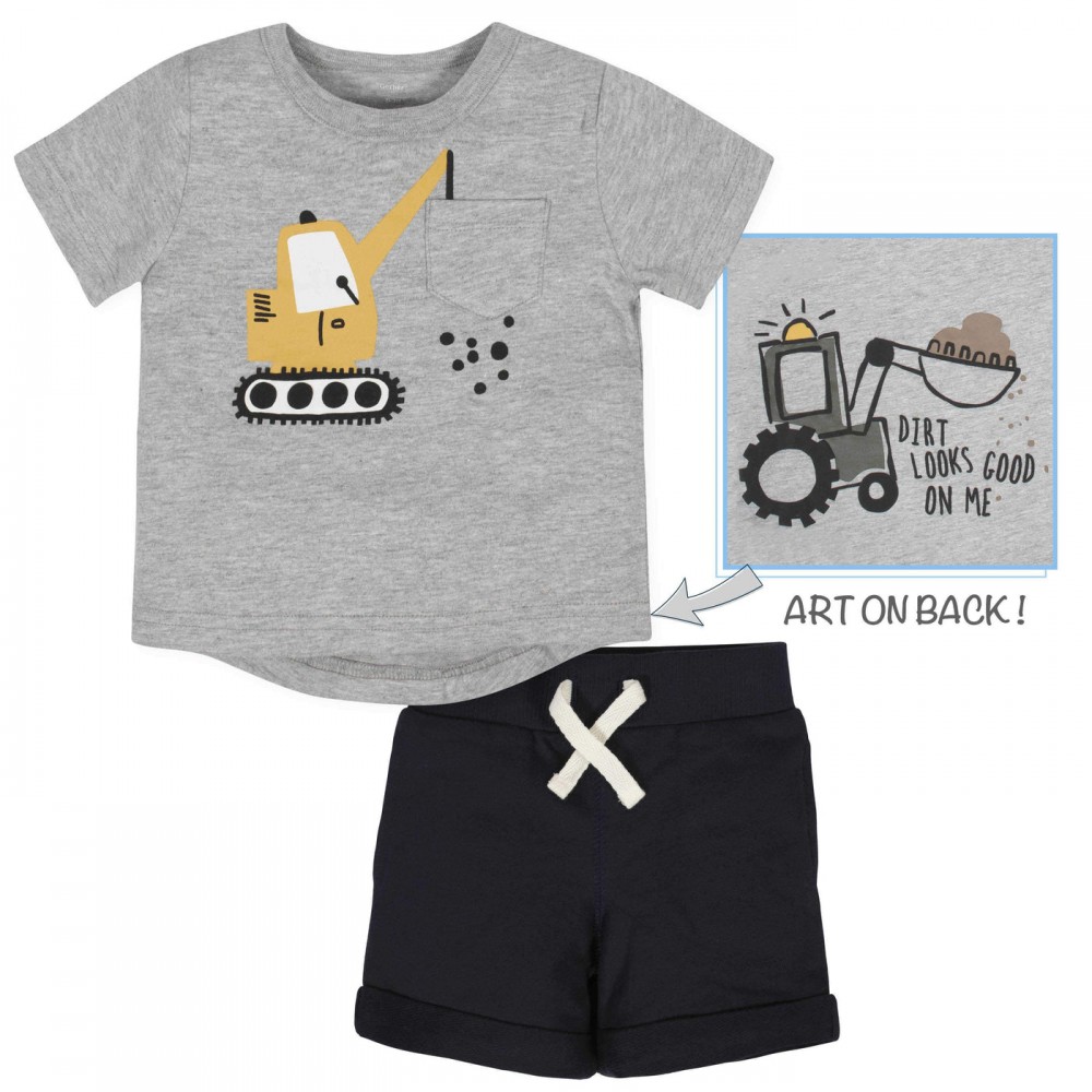 Gerber 2-Piece Baby Boys Crane Pocket Tee and Short Set | Maysharp ...